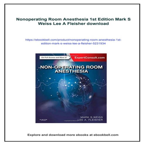Nonoperating Room Anesthesia 1st Edition Mark S Weiss Lee A Fleisher | PDF
