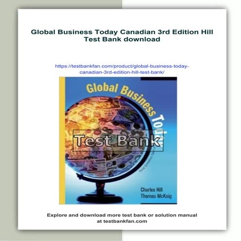 Global Business Today Canadian 3rd Edition Hill Test Bank | PDF