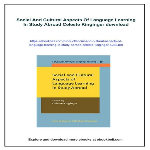 Social And Cultural Aspects Of Language Learning In Study Abroad ...