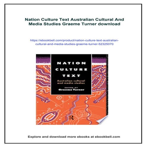 Nation Culture Text Australian Cultural And Media Studies Graeme Turner ...