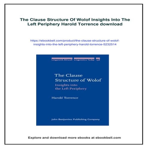 The Clause Structure Of Wolof Insights Into The Left Periphery Harold ...
