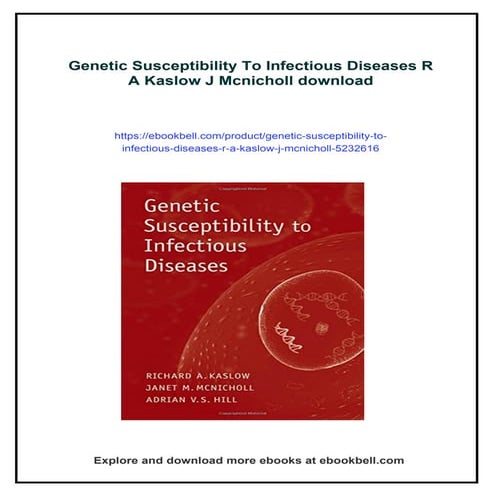 Genetic Susceptibility To Infectious Diseases R A Kaslow J Mcnicholl | PDF