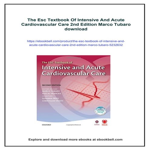 The Esc Textbook Of Intensive And Acute Cardiovascular Care 2nd Edition Marco Tubaro | PDF