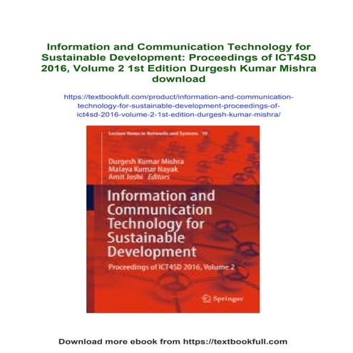 Information and Communication Technology for Sustainable Development ...