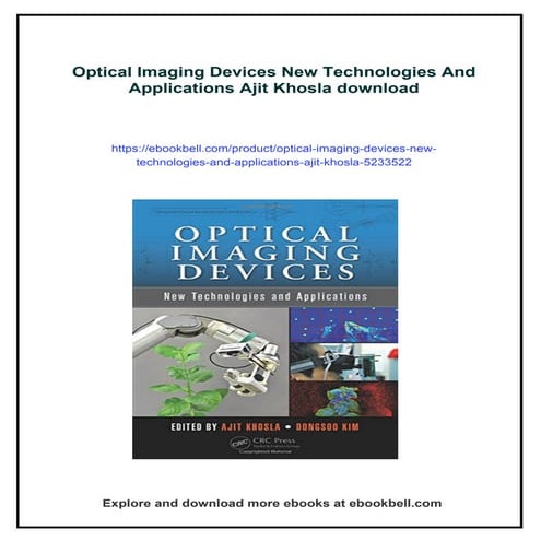 Optical Imaging Devices New Technologies And Applications Ajit Khosla | PDF