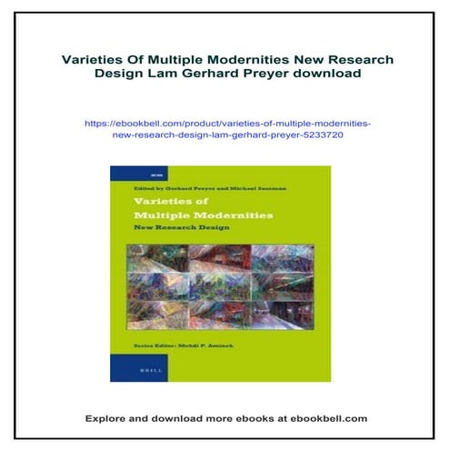 Varieties Of Multiple Modernities New Research Design Lam Gerhard ...