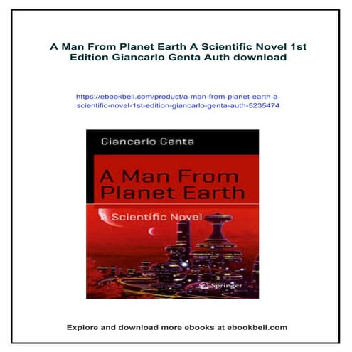 A Man From Planet Earth A Scientific Novel 1st Edition Giancarlo Genta ...