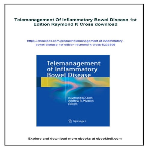 Telemanagement Of Inflammatory Bowel Disease 1st Edition Raymond K ...