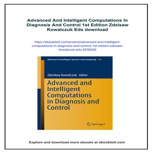 Advanced And Intelligent Computations In Diagnosis And Control 1st Edition Zdzisaw Kowalczuk Eds ...