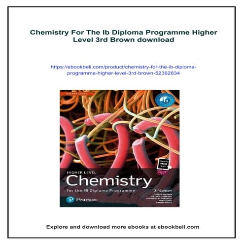 Chemistry For The Ib Diploma Programme Higher Level 3rd Brown | PDF