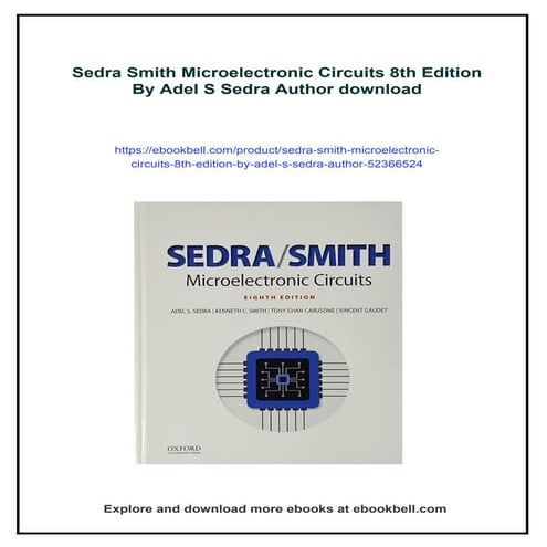 Sedra Smith Microelectronic Circuits 8th Edition By Adel S Sedra Author | PDF