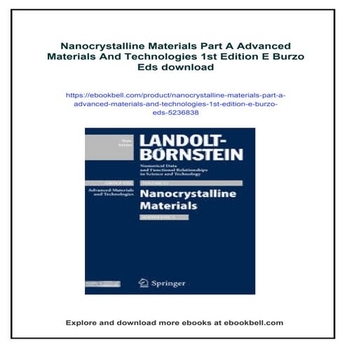 Nanocrystalline Materials Part A Advanced Materials And Technologies ...