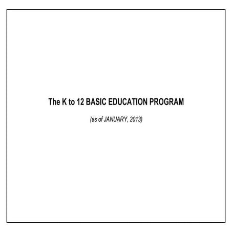K to 12 CURRICULUM FOR BASIC EDUCATION | PPTX