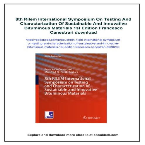 8th Rilem International Symposium On Testing And Characterization Of ...