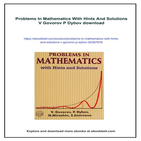 Problems In Mathematics With Hints And Solutions V Govorov P Dybov | PDF
