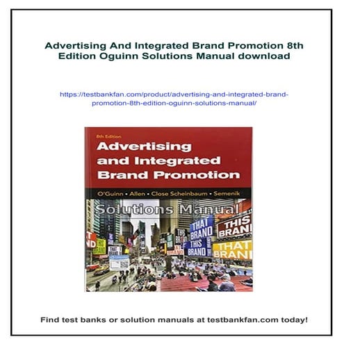 Advertising And Integrated Brand Promotion 8th Edition Oguinn Solutions ...