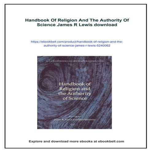 Handbook Of Religion And The Authority Of Science James R Lewis | PDF