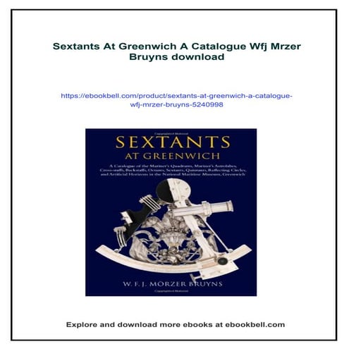 Sextants At Greenwich A Catalogue Wfj Mrzer Bruyns | PDF