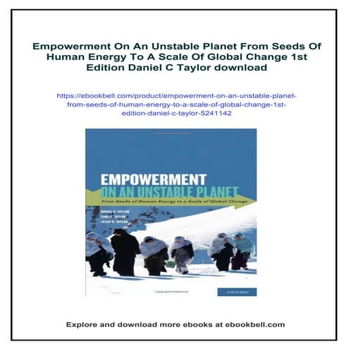 Empowerment On An Unstable Planet From Seeds Of Human Energy To A Scale ...