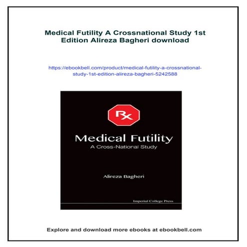 Medical Futility A Crossnational Study 1st Edition Alireza Bagheri | PDF