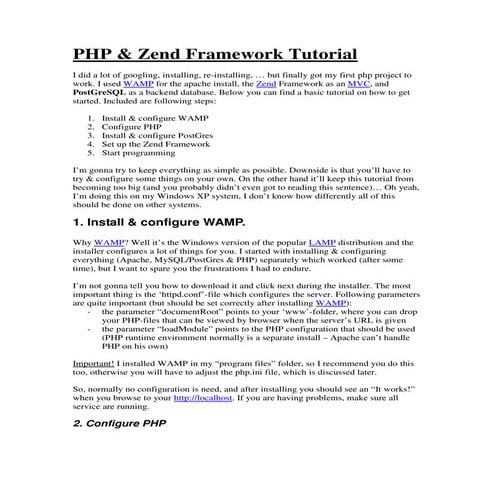 Php And Zend Framework Getting Started Pdf 7074