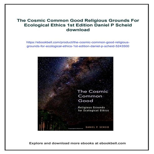 The Cosmic Common Good Religious Grounds For Ecological Ethics 1st ...