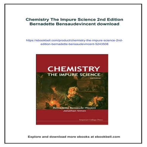 Chemistry The Impure Science 2nd Edition Bernadette Bensaudevincent | PDF