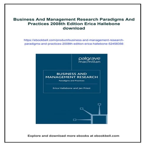 Business And Management Research Paradigms And Practices 2008th Edition ...