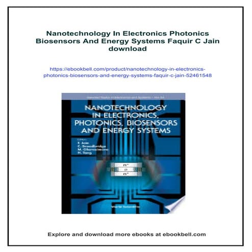 Nanotechnology In Electronics Photonics Biosensors And Energy Systems Faquir C Jain | PDF