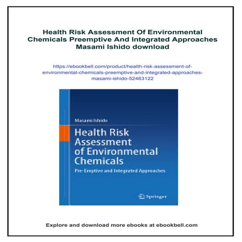 Health Risk Assessment Of Environmental Chemicals Preemptive And ...