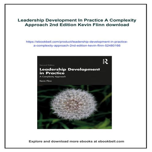 Leadership Development In Practice A Complexity Approach 2nd Edition ...