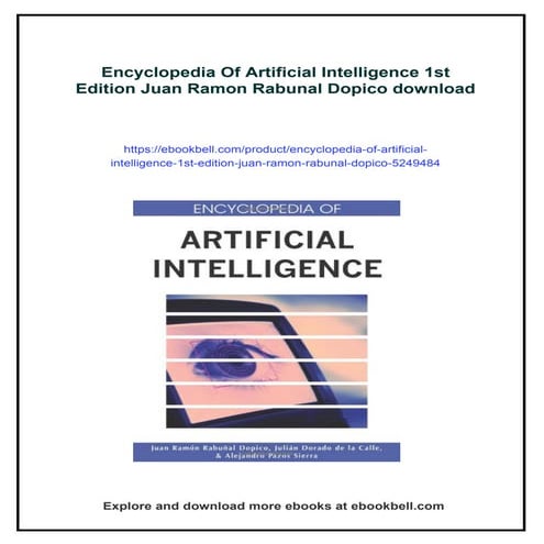 Encyclopedia Of Artificial Intelligence 1st Edition Juan Ramon Rabunal Dopico | PDF