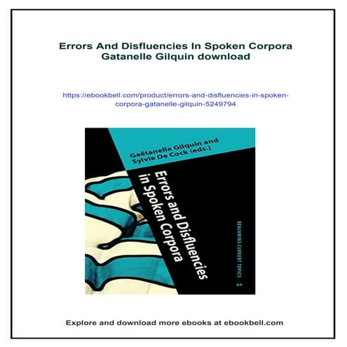 Errors And Disfluencies In Spoken Corpora Gatanelle Gilquin | PDF