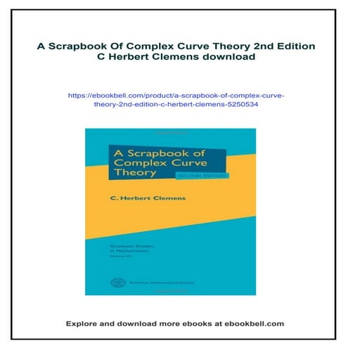 A Scrapbook Of Complex Curve Theory 2nd Edition C Herbert Clemens | PDF