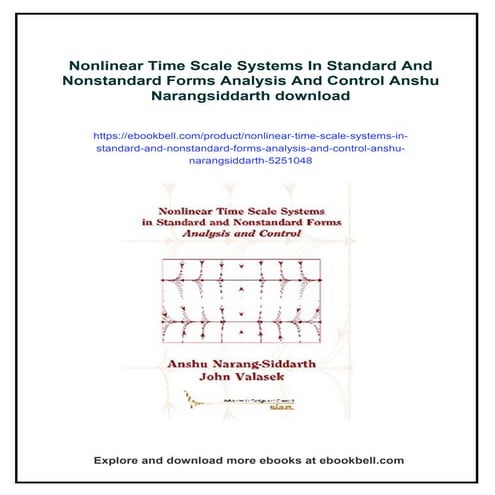 Nonlinear Time Scale Systems In Standard And Nonstandard Forms Analysis And Control Anshu ...