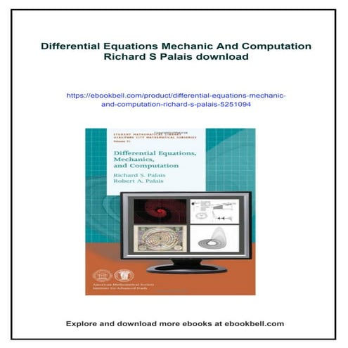 Differential Equations Mechanic And Computation Richard S Palais | PDF