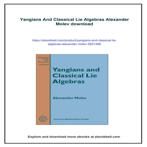 Yangians And Classical Lie Algebras Alexander Molev | PDF