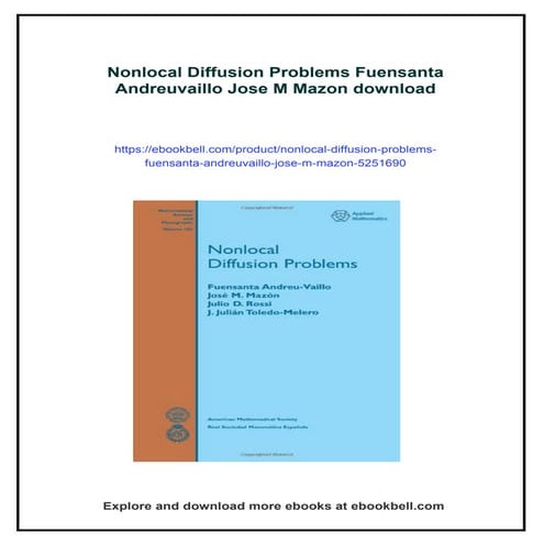 Nonlocal Diffusion Problems Fuensanta Andreuvaillo Jose M Mazon | PDF
