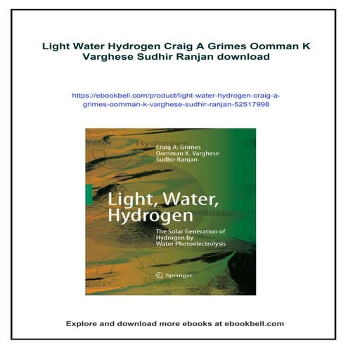 Light Water Hydrogen Craig A Grimes Oomman K Varghese Sudhir Ranjan | PDF
