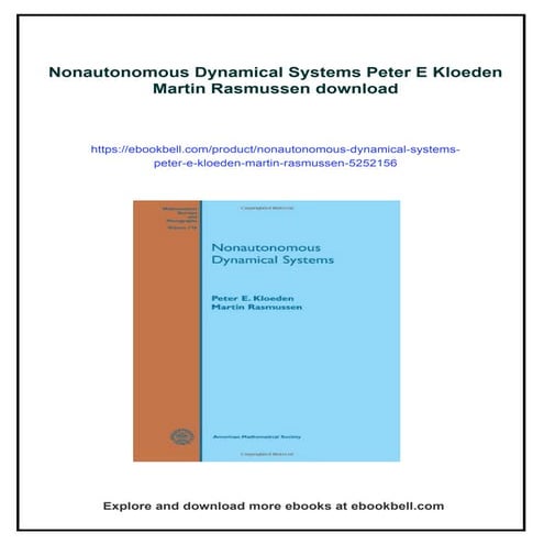 Nonautonomous Dynamical Systems Peter E Kloeden Martin Rasmussen | PDF
