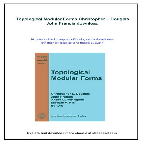 Topological Modular Forms Christopher L Douglas John Francis | PDF