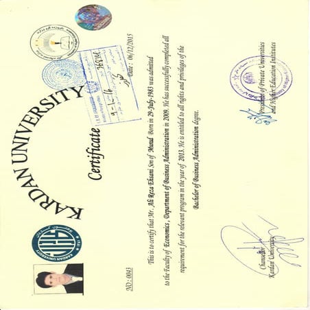 BBA Cetrificate 1 | PDF