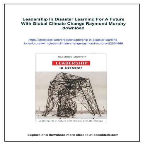 Leadership In Disaster Learning For A Future With Global Climate Change ...