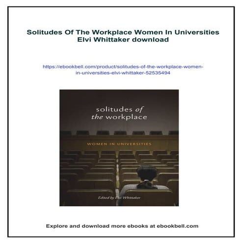 Solitudes Of The Workplace Women In Universities Elvi Whittaker | PDF