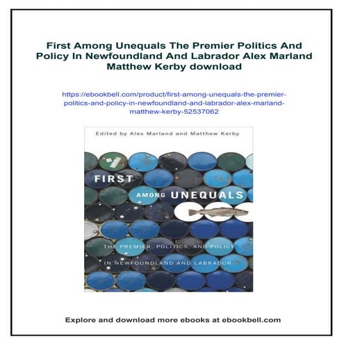 First Among Unequals The Premier Politics And Policy In Newfoundland ...