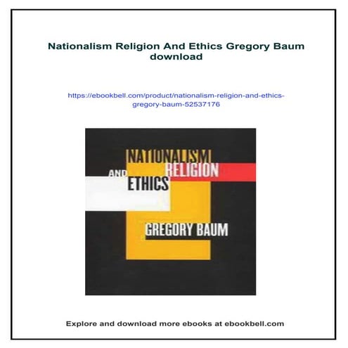 Nationalism Religion And Ethics Gregory Baum | PDF