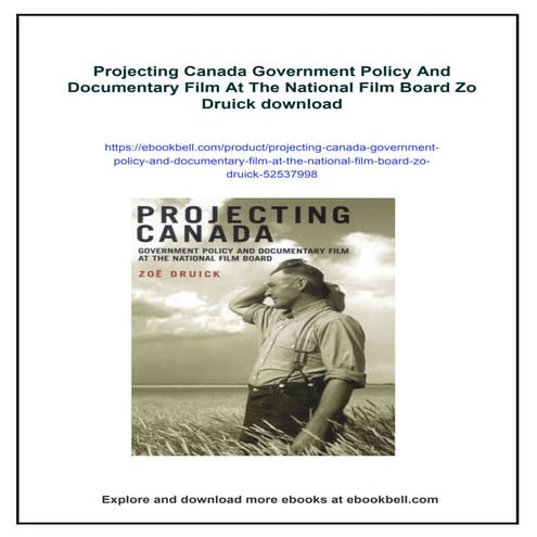 Projecting Canada Government Policy And Documentary Film At The ...