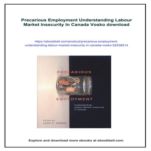 Precarious Employment Understanding Labour Market Insecurity In Canada ...