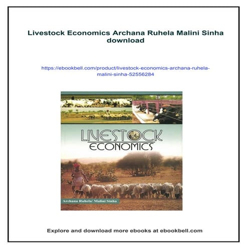 Livestock Economics Archana Ruhela Malini Sinha | PDF