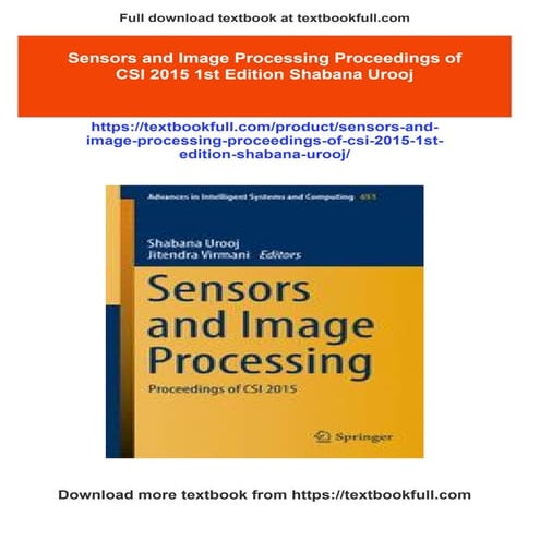 [Ebooks PDF] download Sensors and Image Processing Proceedings of CSI 2015 1st Edition Shabana ...